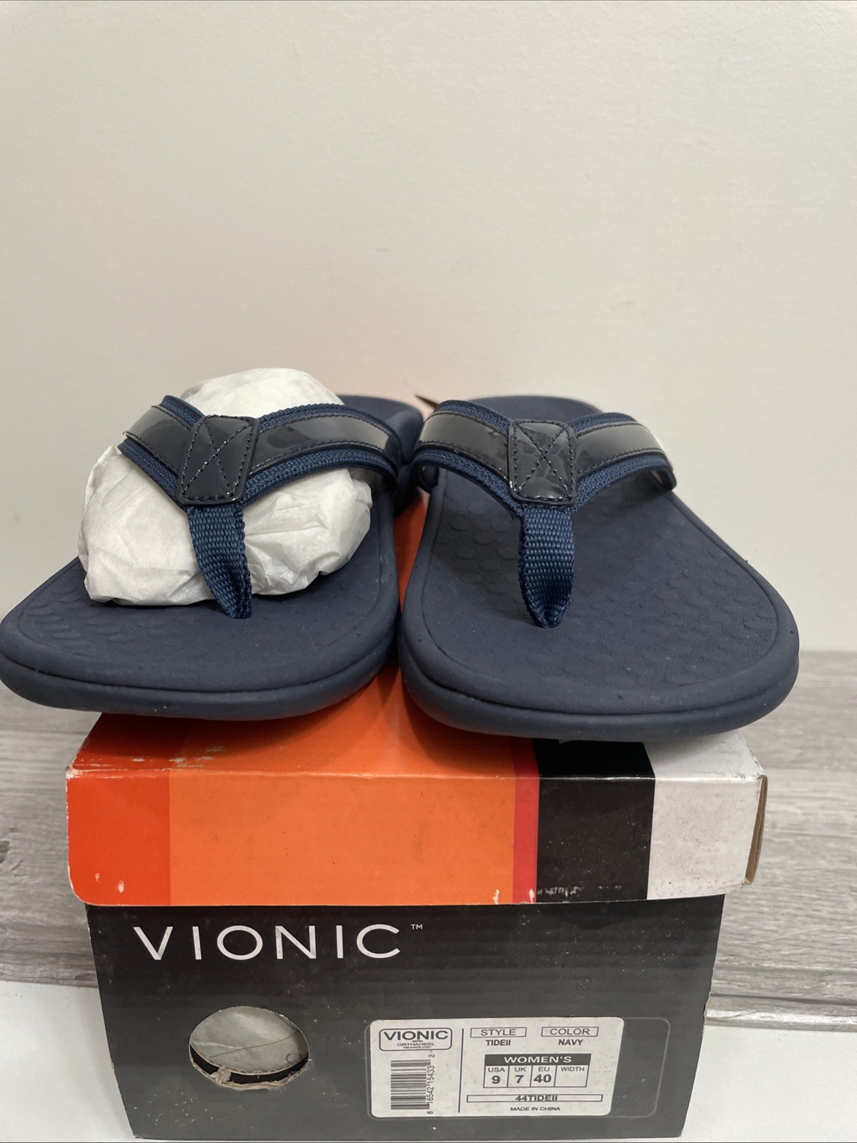 Vionic Tide ll Navy Orthaheel Flip Flop Sandals Women's Size 9 NIB | eBay