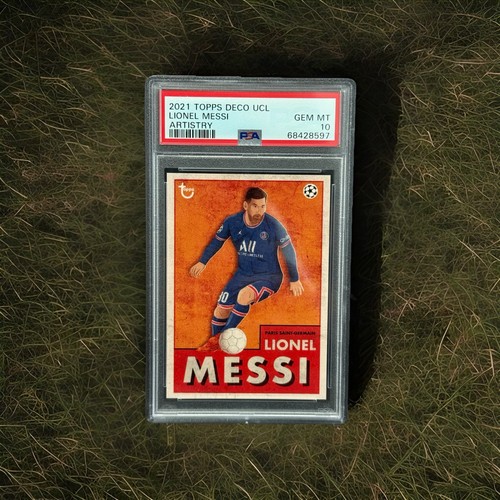2019 Topps Deco UEFA Champion League PSG Lionel Messi Artistry PSA Gem ...