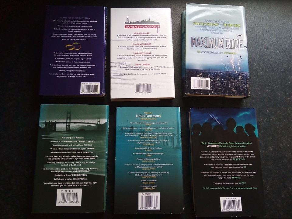 24 James Patterson Books Job Lot g-VG Maximum Ride Womens Murder Club ...