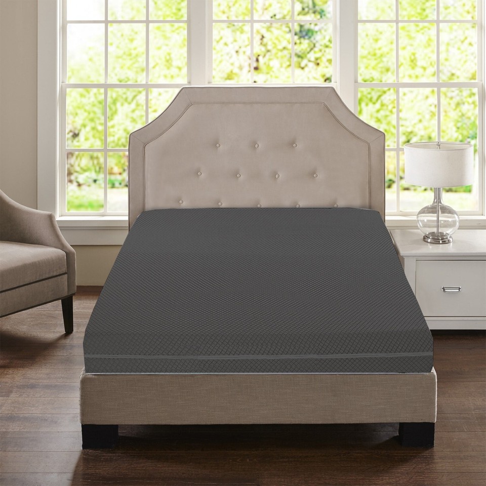 Dark Grey Terry Mattress protector Cover Bed Cover Topper Full Encased ...