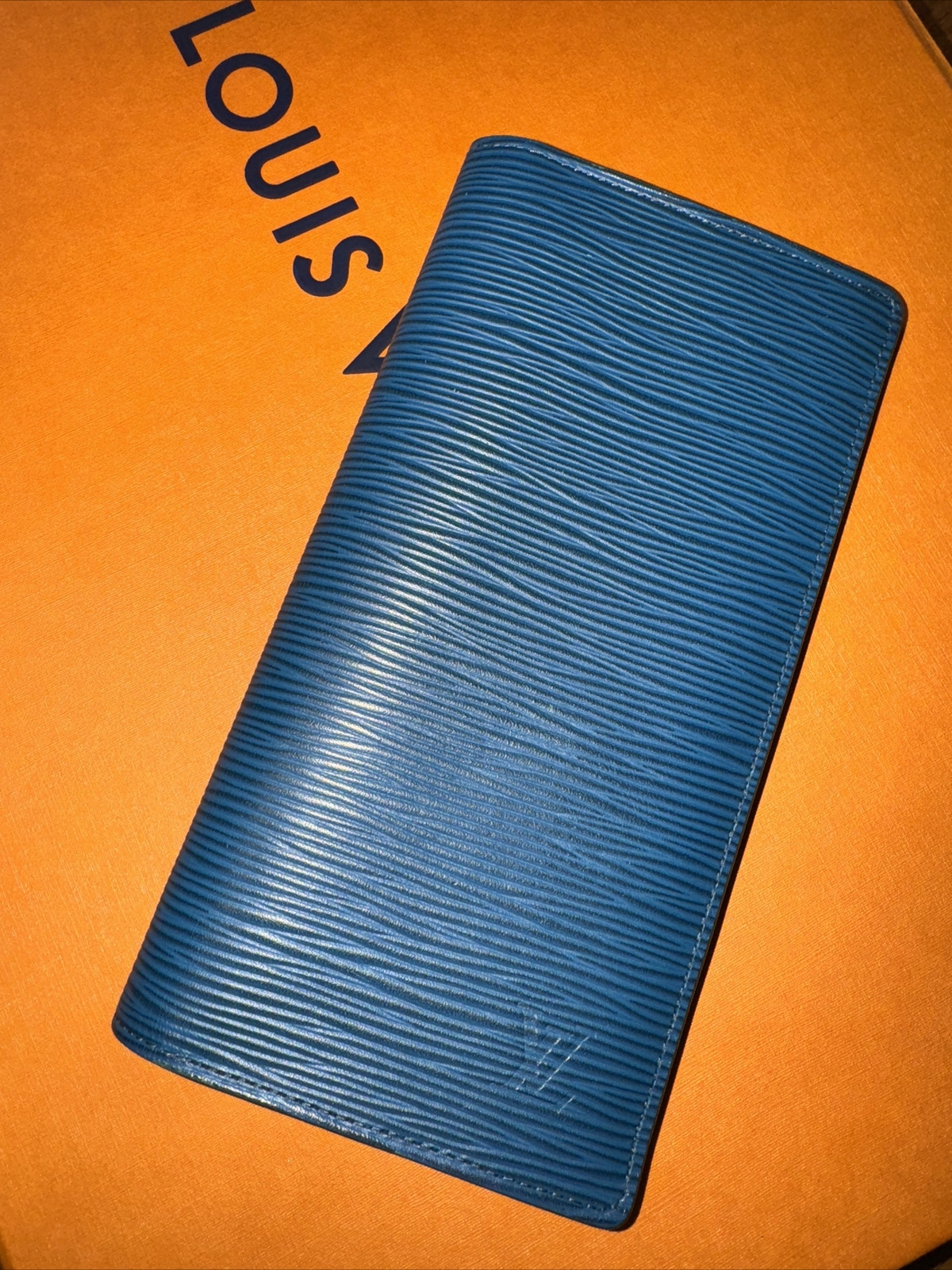 LOUIS VUITTON LV BLUE EPI LEATHER BI-FOLD LONG WALLET - Gem