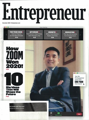 Entrepreneur Magazine -- HOW ZOOM WON 2020! - .DEC 2020 Issue | eBay