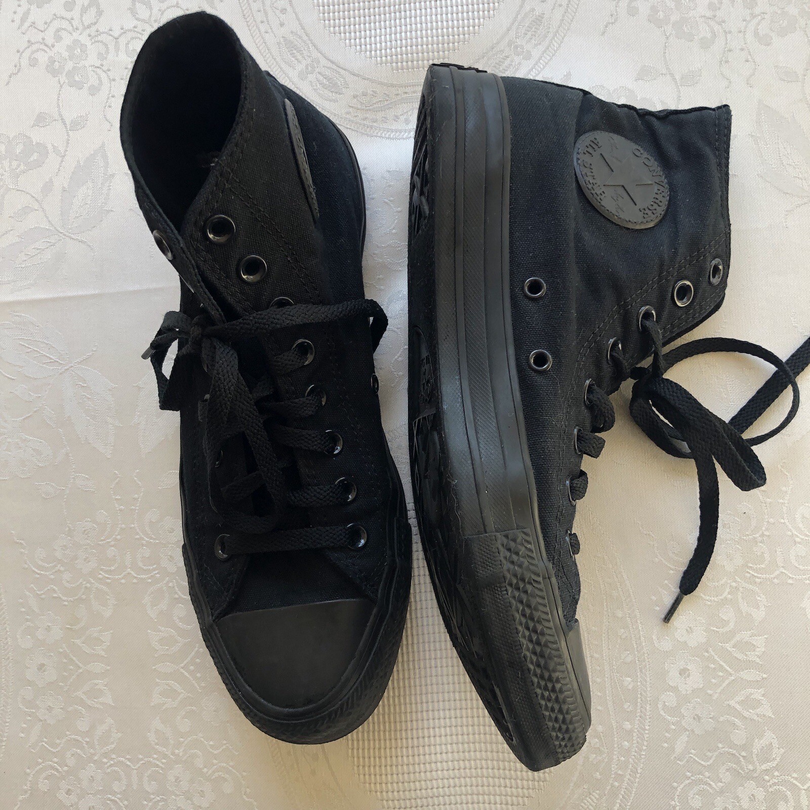 Converse Chuck Taylor Black High-Top Lace-Up Sneakers… - Gem