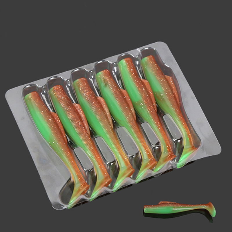 6pcs TPR Soft Lure 8 cm Rubber Fishing Lure Shad Swim baits Silicone ...