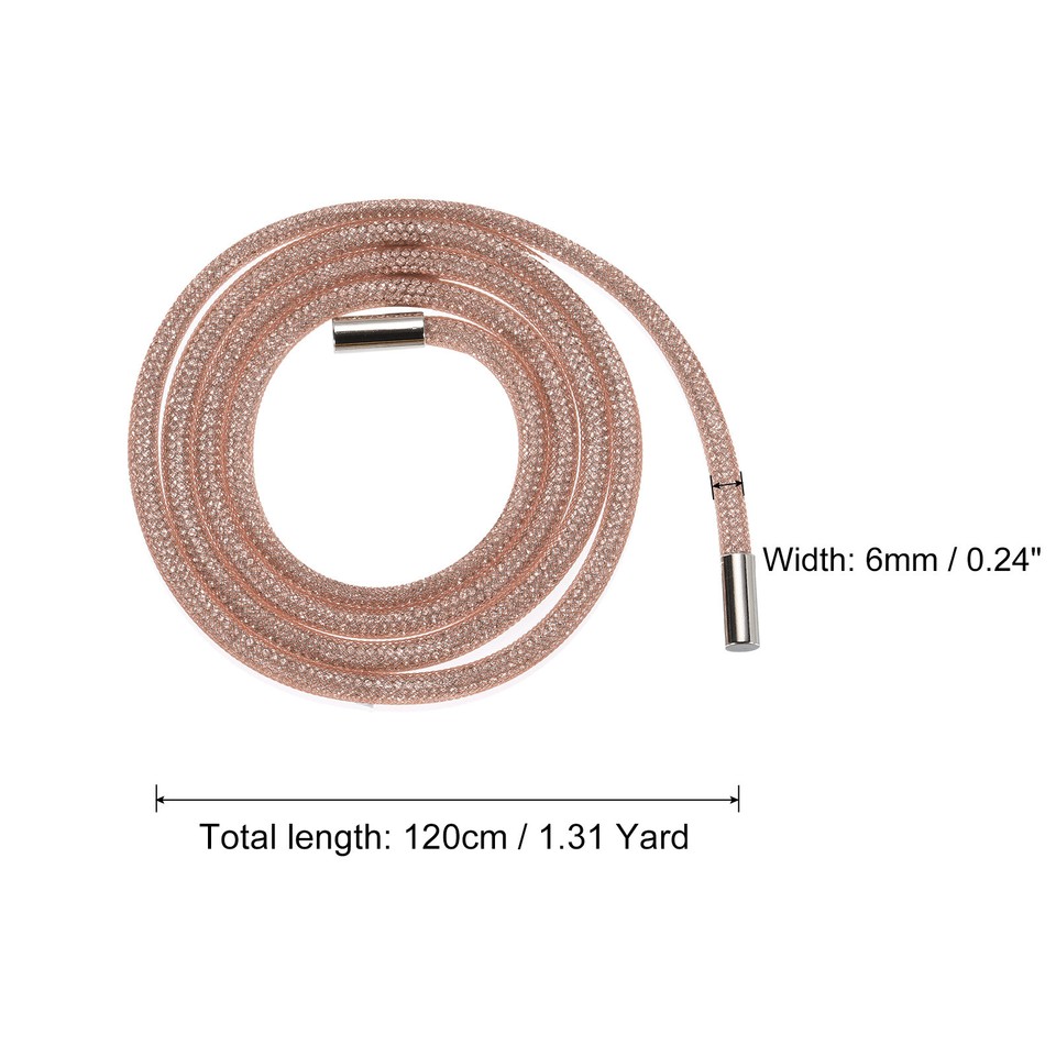 6mm x 120cm Rhinestone Rope Crystal Rope White Mesh Champagne Diamond ...