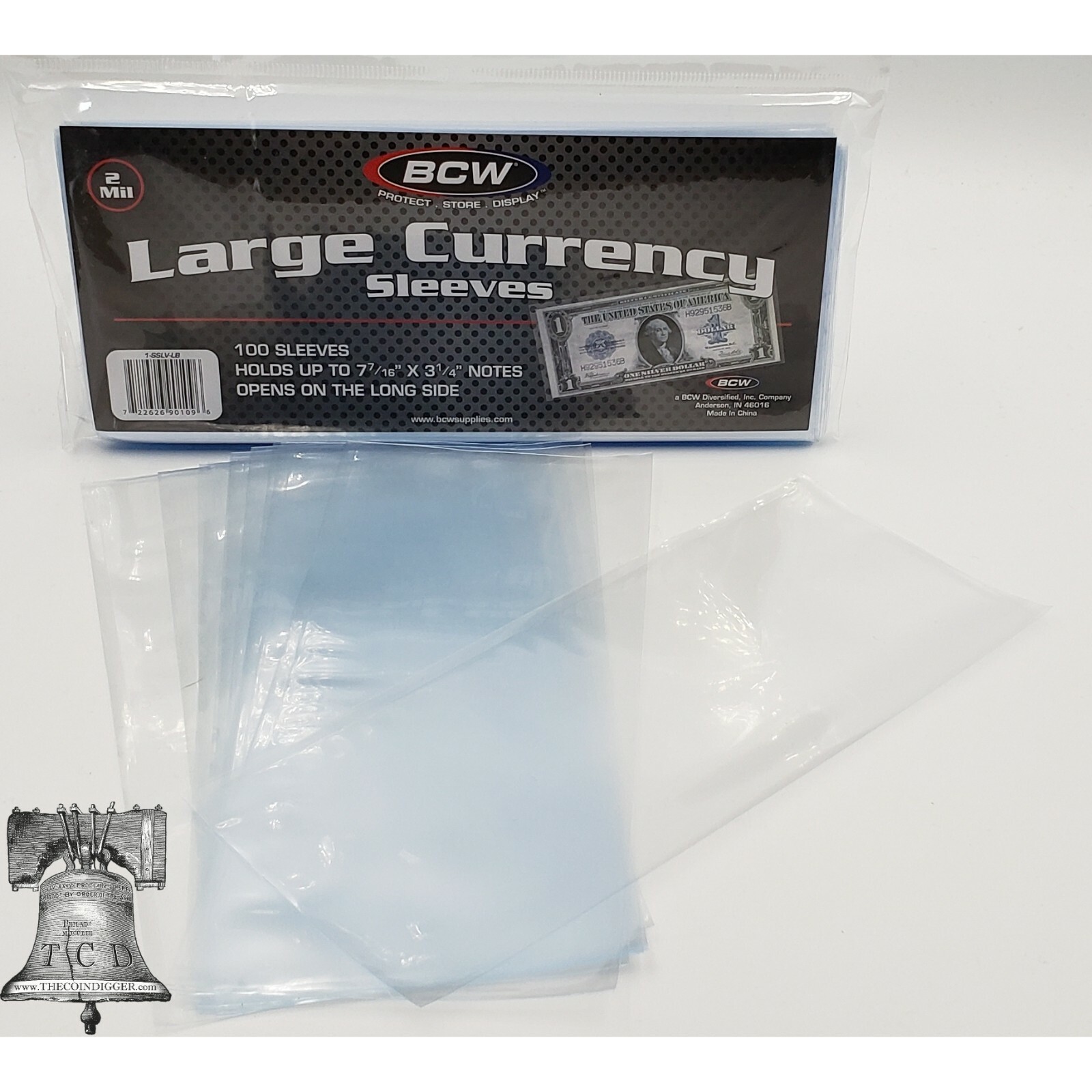 BCW Large Currency Sleeves Foreign Banknote Holder Sleeve 2 MIL ...