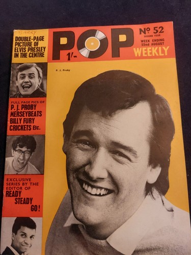 Rare POP WEEKLY Magazine 22 AUGUST 1964 Proby Ready Steady Go Elvis ...