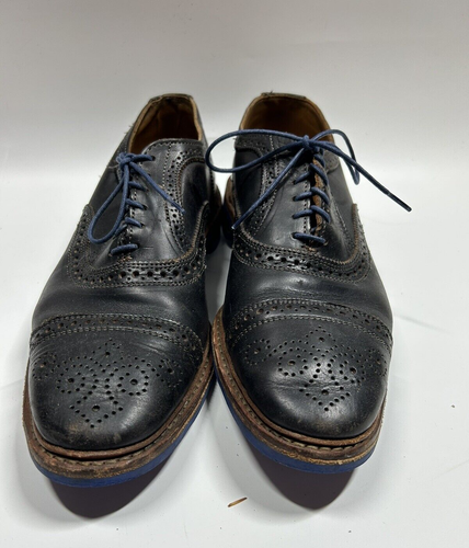 Allen Edmonds Black Strandmok Dainite Leather Cap Toe Oxford Shoes NO ...