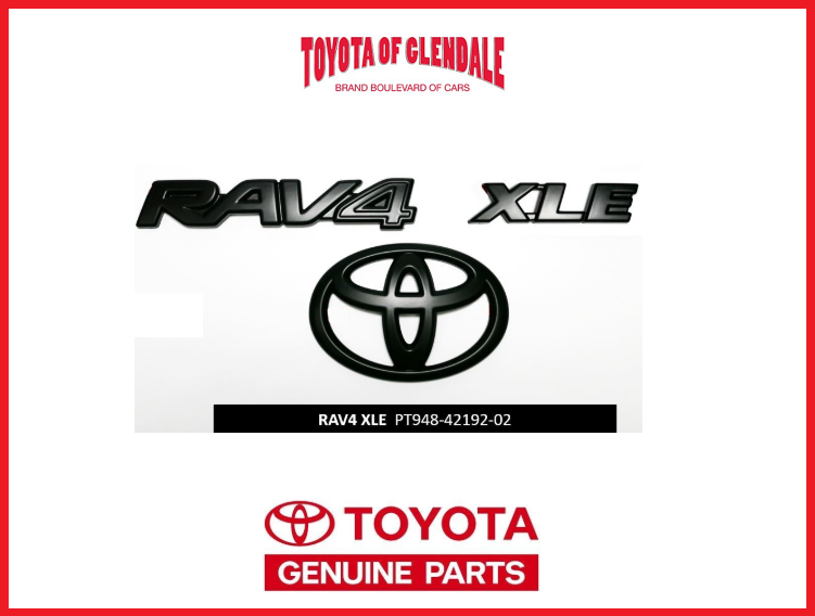 2019-2024 TOYOTA RAV4 XLE BLACKOUT EMBLEM OVERLAY KIT GEN OEM PT948 ...