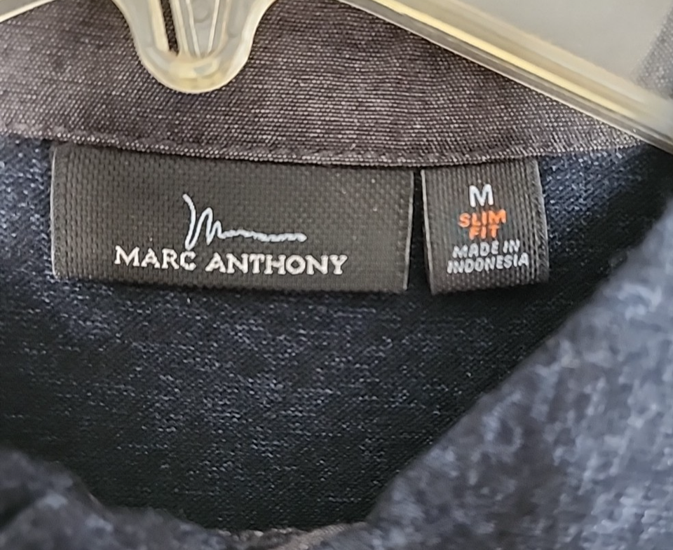 Marc Anthony Men's Slim Fit Polo Shirt Blue Medium Luxury Fabric | eBay