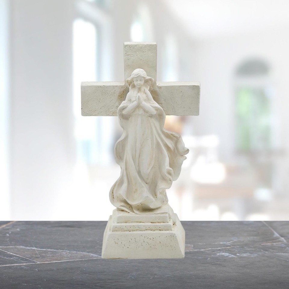 Solar Virgin Mary Cross Garden Light Outdoor Mother of Jesus Catholic ...