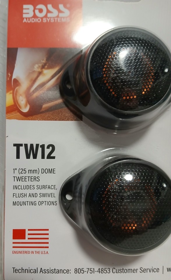 NIB! Boss Audio 200 Watts 1" Dome Tweeters TW12 Surface, Flush & Swivel ...