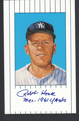 Ralph Houk Autographed Ron Lewis 1961 Yankees Postcard CAS Authentic | eBay