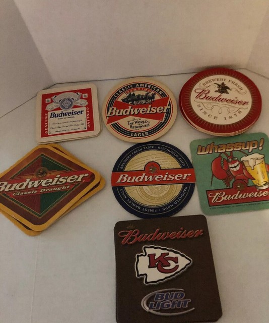 Vintage Budweiser 20 Coasters 4 K C Bud Light Wassup Budweiser | eBay