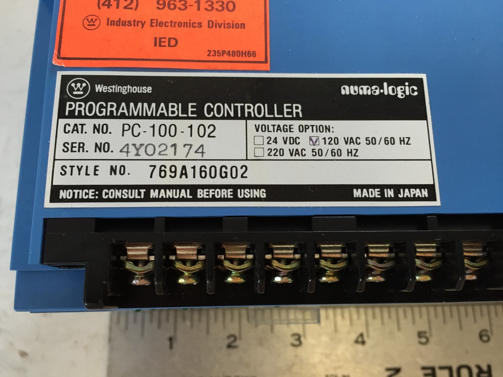 WESTINGHOUSE PC-100-102 PROGRAMMABLE CONTROLLER,PC-100 NUMA-LOGIC,SA | eBay