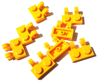 LEGO 1x2 Plate w/ 2 Horizontal Clips Bright Light Orange 49563 / 60470 ...