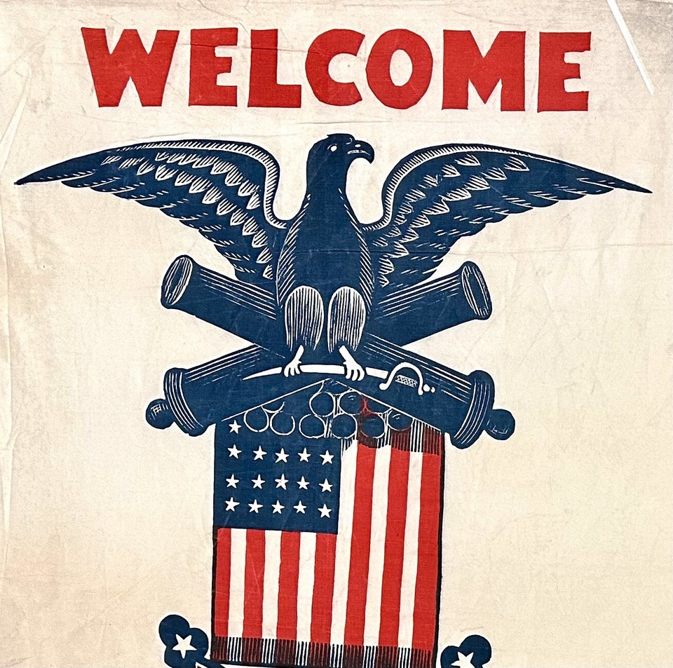 Large Framed Civil War Grand Army of the Republic “Welcome Comrades ...