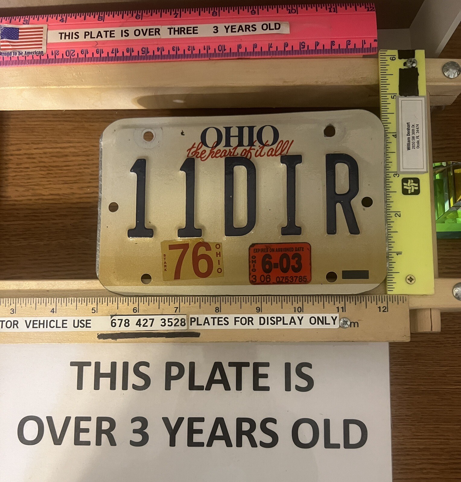 HELP WOUNDED WARRIORS ORG OHIO MOTOCYCLE LICENSE PLATE TAG NEAR MINT ...