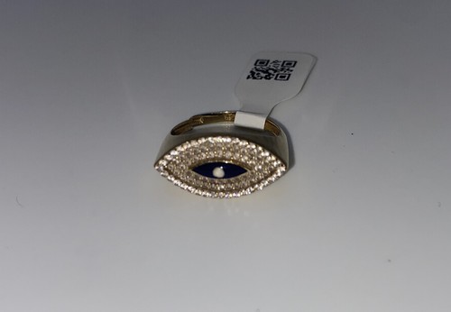 10k 2.50g Yellow Gold Ring, With Blue Eye (partially broken see images ...