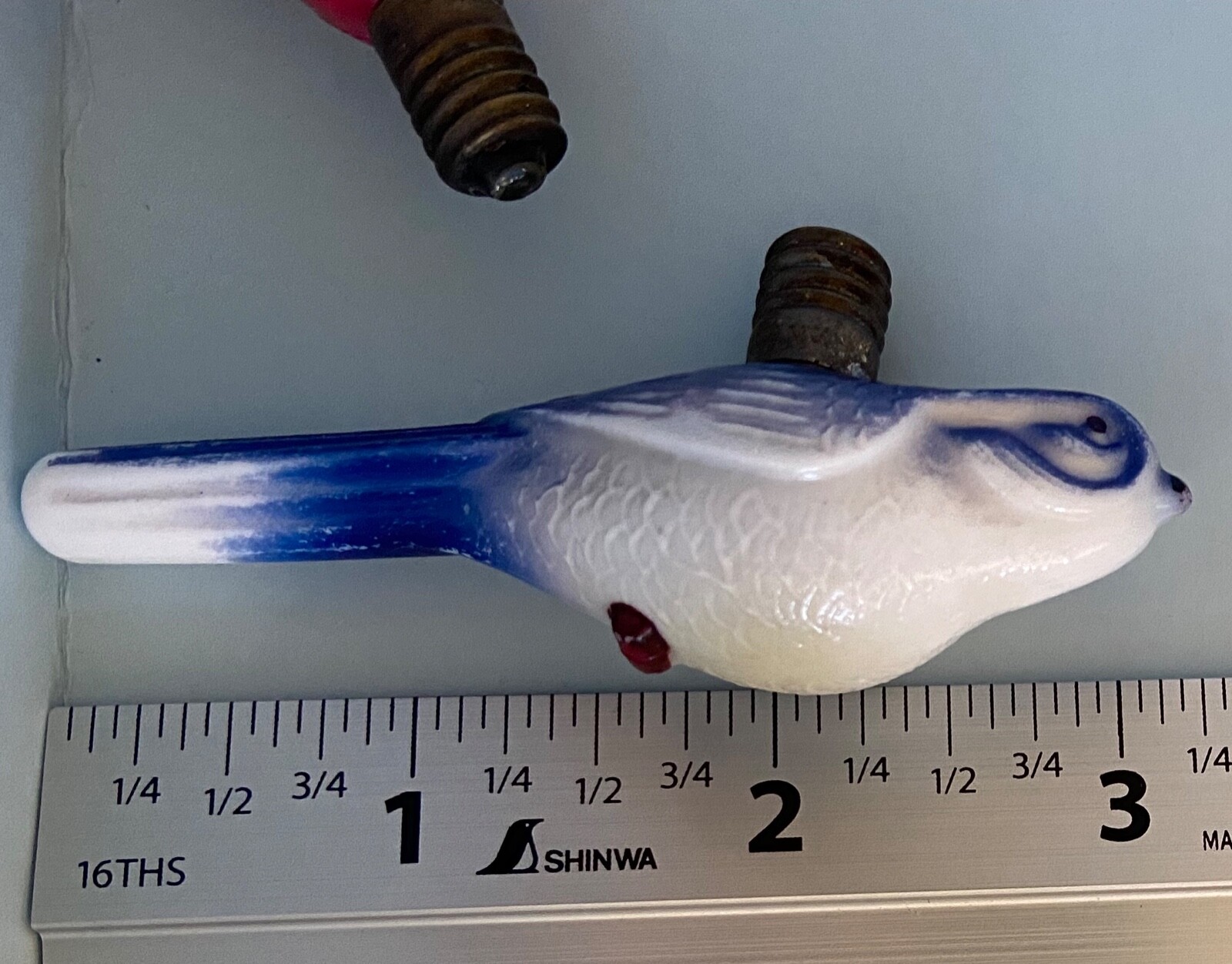 Antique figural string lights Santa + blue bird PERMA-LITE milk glass ...