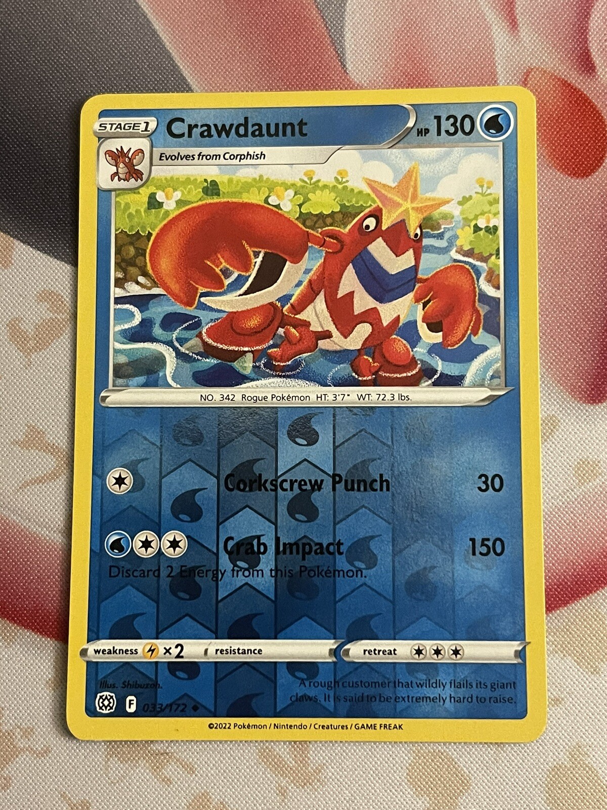 Pokémon TCG Crawdaunt Brilliant Stars 033/172 Reverse Holo Uncommon | eBay