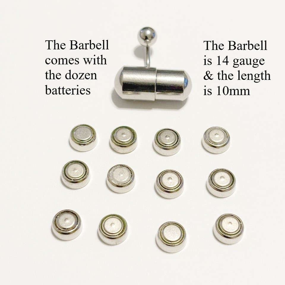 Surgical Steel Vibrating Barbell VCH 14g 10mm L Length with Dozen ...