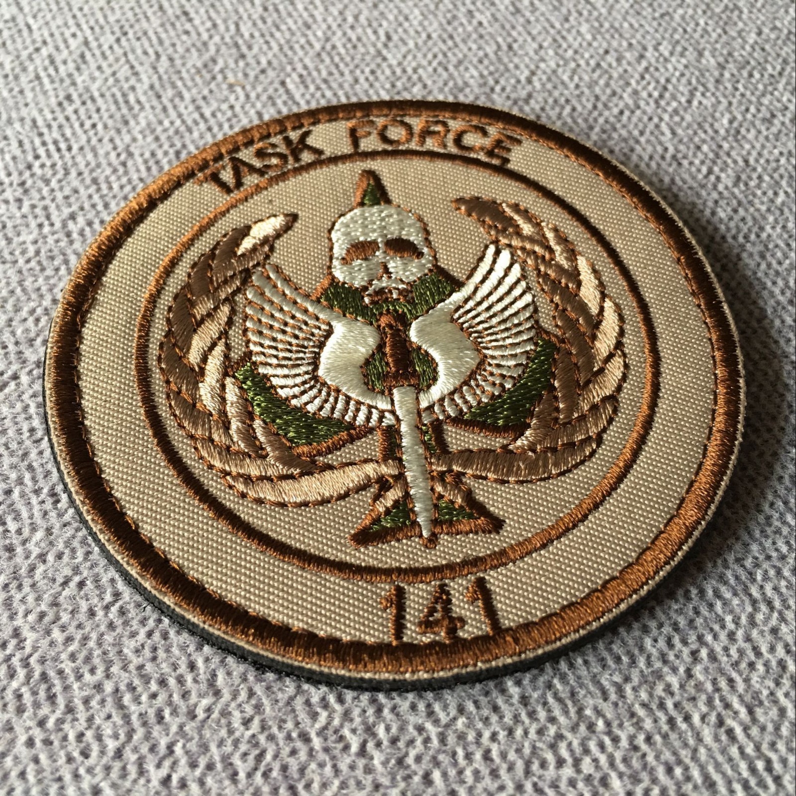 TASK FORCE 141 Embroidered USA Army Tactical Hook Loop Patch Fastener Badge Tan | eBay