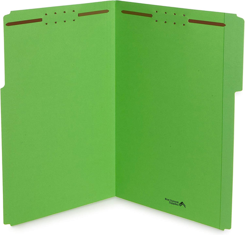 Green File Folders with Fasteners Legal Size 1/3 Cut | eBay