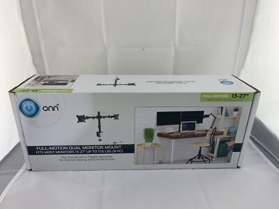 ONN Full-Motion Dual Monitor Arm Mount for 13-27 Screens - Swivel, Tilt ...