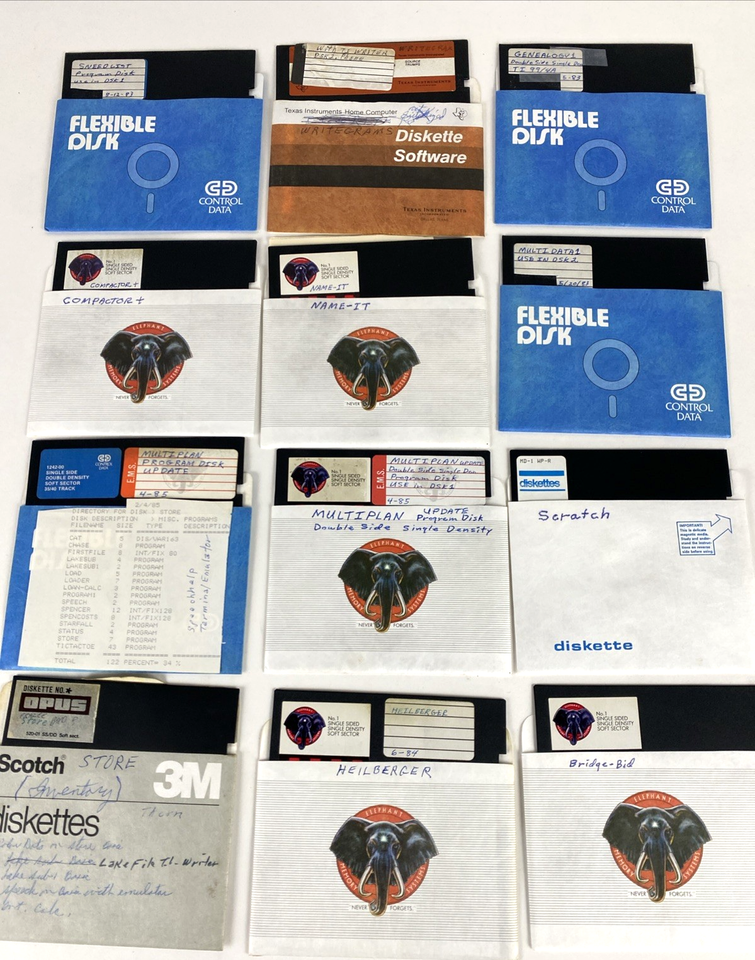 TI-99/4A Lot of 60 Floppy Disks Games MSP99 User Group Home Computer ...