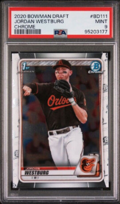 Jordan Westburg 2020 1st Bowman Draft Chrome PSA 9 Orioles Rookie RC # ...