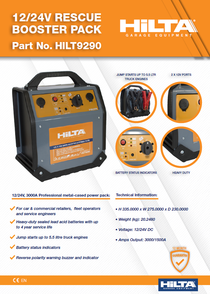 Heavy Duty Battery Power Booster Jump Start Rescue Pack 3000 AMP 12v ...