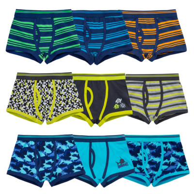 Boys Printed 3 Pack Key Hole Cotton Trunks Boxer Shorts Underwear Age 7 ...