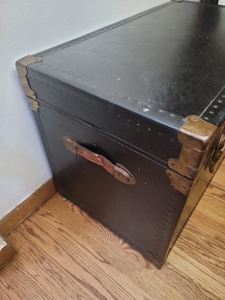 Vintage Steamer Trunk Industrial Coffee Side Table | eBay