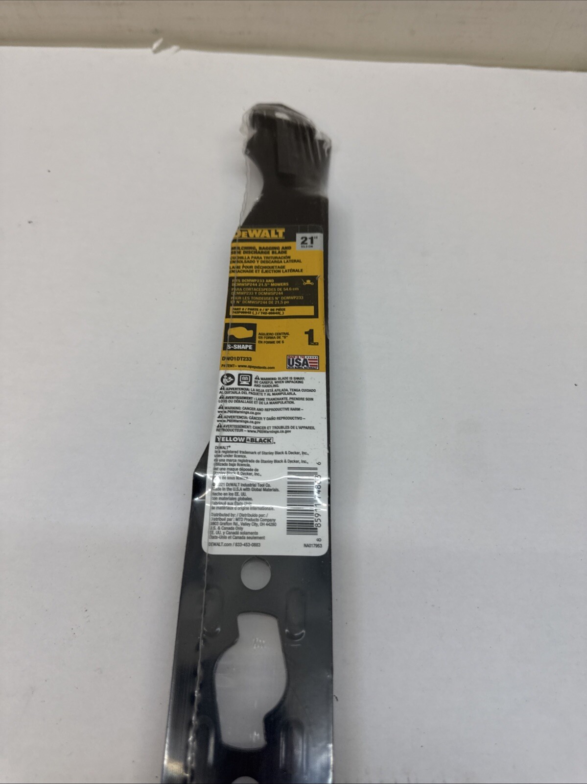 DeWalt 21" Mower Blade DW01DT233 Factory Battery Powered Walk-Behind ...