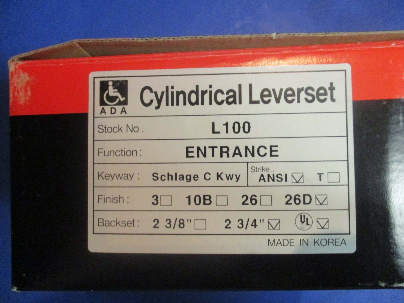 LSDA Commercial L100 Cylindrical Entrance Leverset ADA Compliant New | eBay