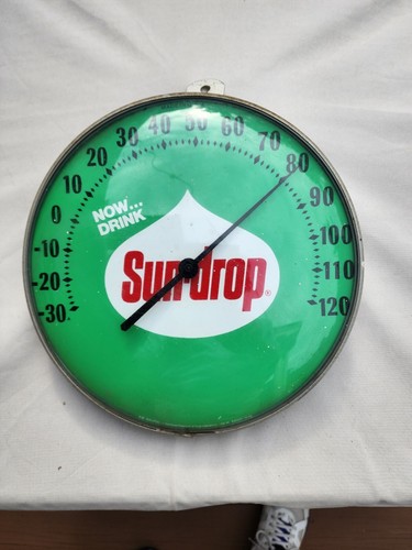Original Sundrop Soda Cola 12" Dial Thermometer Sign Glass Cover Works ...