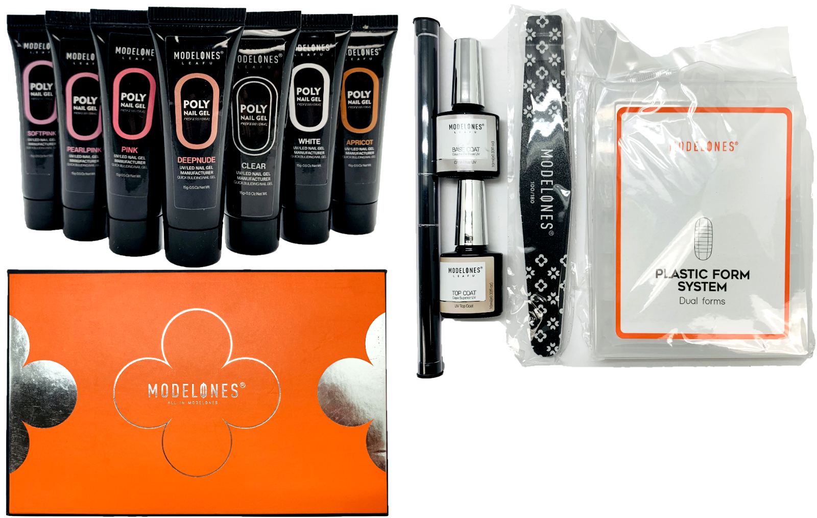 MODELONES Poly Nail Gel Kit 7 Colors Extension Enhancement DIY Builder ...