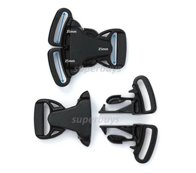 25mm 3 Point Side Release Buckle Clip Cord Strap Webbing Backpack Bag ...