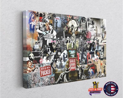 Banksy Collage Collection Graffiti Classic Street Banksy Wall Art ...
