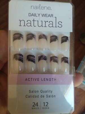 Nailene Daily Wear Naturals Active Length Artificial Nails 24 Nails ...