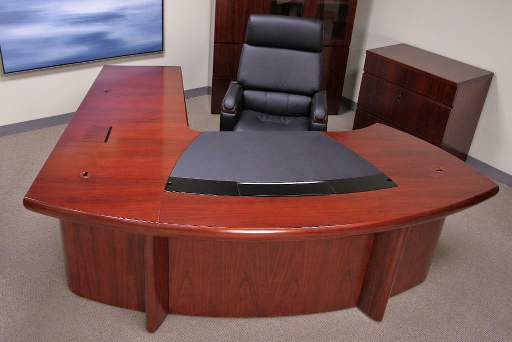 NEW! Executive Office Desk RIGHT Hand Return Enriched Walnut- 9' L x 89 ...