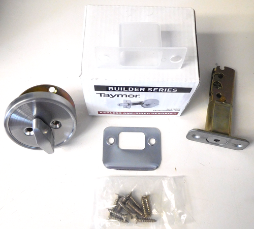 Taymor 36-2100SC Keyless One Sided Deadbolt Satin Chrome Builder Series ...