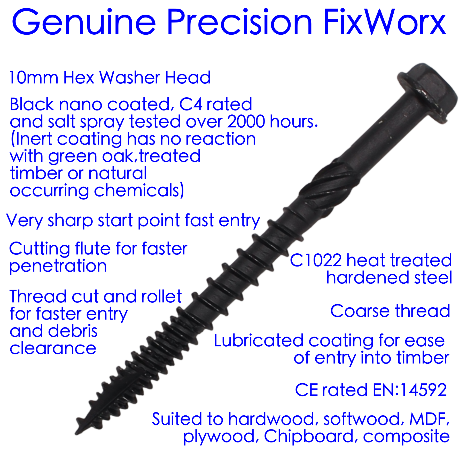 Hex Head Sleeper Screws Timber Landscaping Decking Fencing Structural ...