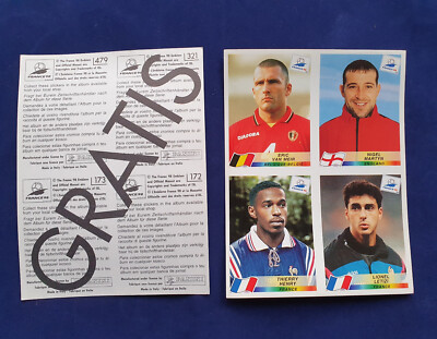 Panini World Cup WM 1998 France 98, sticker sheet Thierry Henry #172 ...