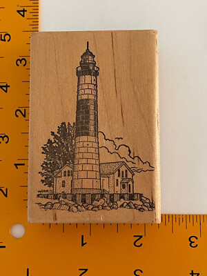 Column LightHouse Rubber Stamp by Grey Wolf Graphics | eBay