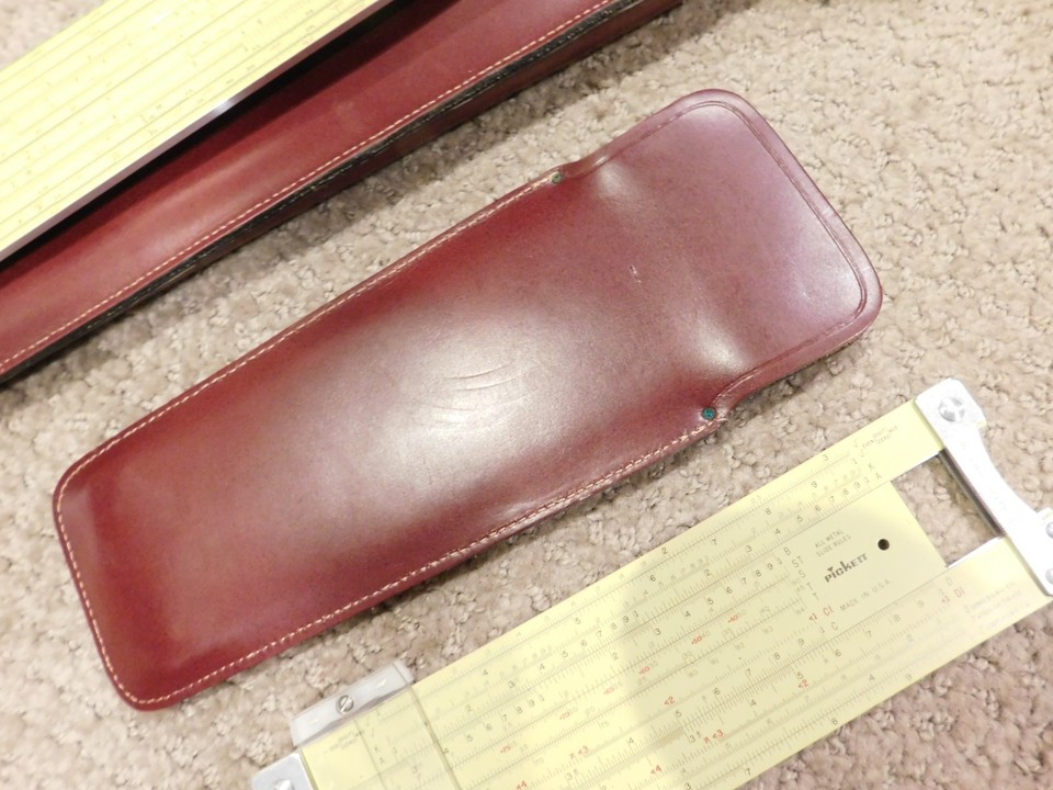 Vintage Pickett N3P-ES Slide Rule Power Log Exponential w/Leather Case ...