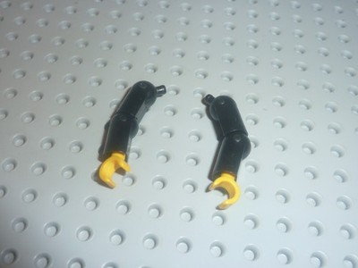 2 x Bras noirs pour figurine personnage LEGO TECHNIC figure black arms ...