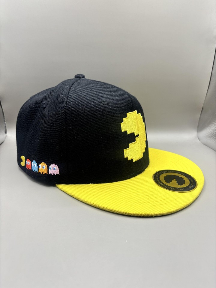 Pac-Man Hat Cap Snap Back Embroidered Arcade Gaming Retro Gamer Mens | eBay