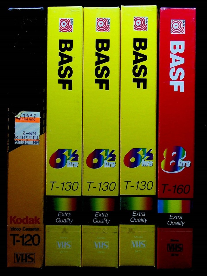 SEALED NEW Lot Of 5 Blank VHS Tapes BASF T-130 T-160 + Kodak T-120 | eBay